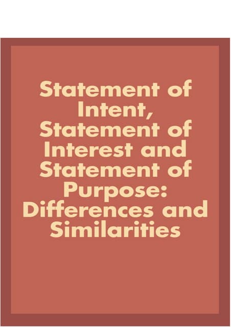 Statement of Purpose Samples | PPTX