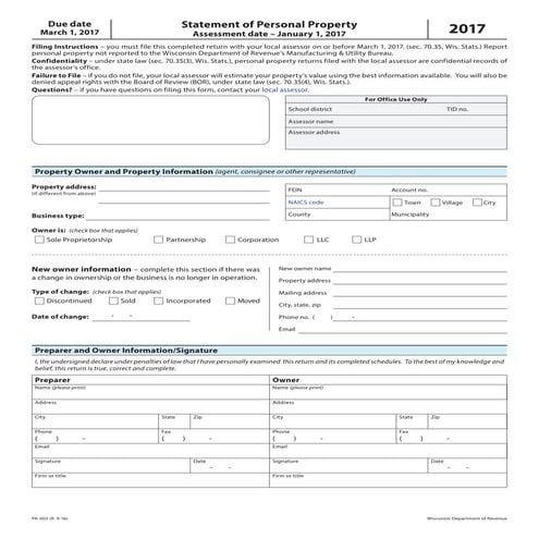 Statement Of Personal Property | PDF | Personal Taxes | Personal Finance