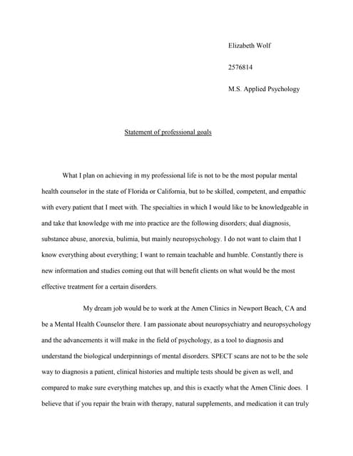 Sample Personal Statement | DOC | Physical Therapy | Wellness