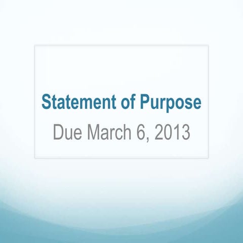Statement of purpose | PPTX
