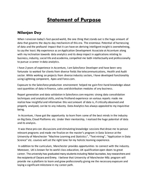 Sample Statement of Purpose | PDF