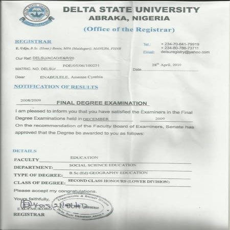 Statement of result | PDF