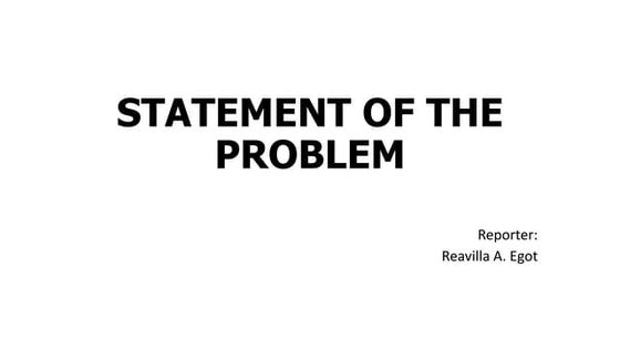Statement of the problem (final) | PPTX