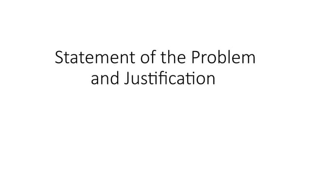 Rationale justification significance of study | PPTX