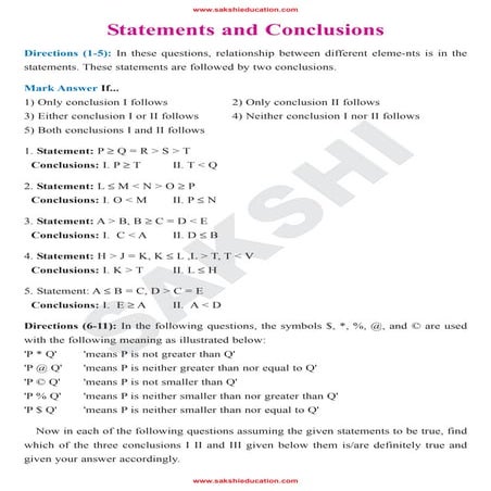 Statements conclusions | PDF