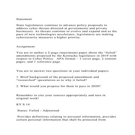 StatementState legislatures continue to advance policy proposa.docx