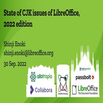 State of CJK issues of LibreOffice 2022 edition | PDF