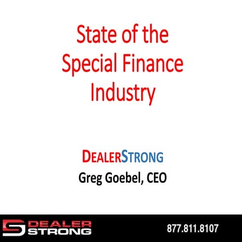 State of the Special Finance Industry (2015) | PPTX