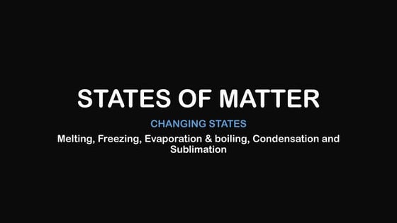 Changes in Matter | PPT