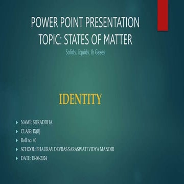 States of Matter Power Point and stages o | PPT