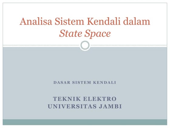 pemodelan state space | PDF