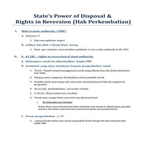 State's power of disposal and rights of reversion | DOCX