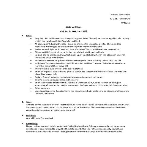 State v. chism | DOCX