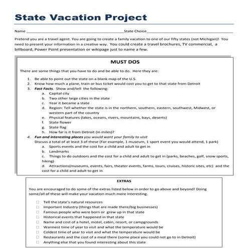 State Vacation Project 2009 | PDF
