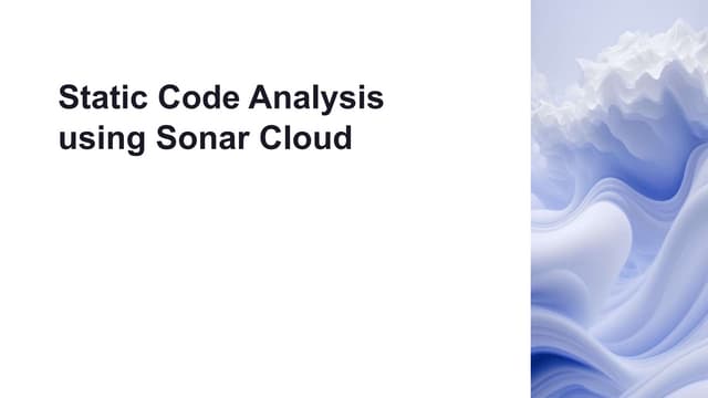 Static Code Analysis Using Sonar Cloud Newpptx