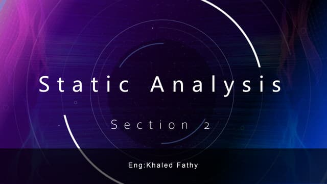 Static Analysis Static Analysisstatic Astatic Analysis Ppt 4641