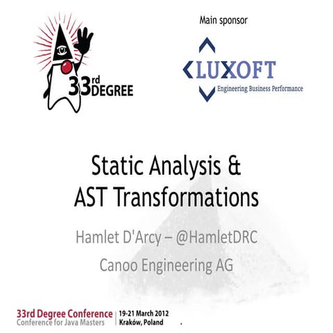 Static Analysis And Ast Transformations Ppt
