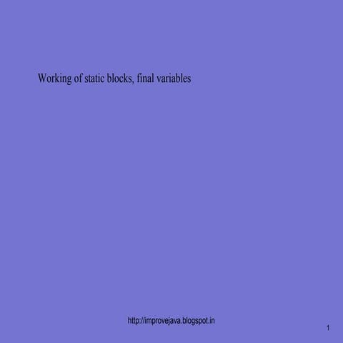 Static Blocks Final Variables 19 Programming Languages Computing 4815