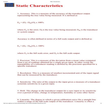 Static characteristics | PDF