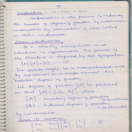 Static condensation | PDF