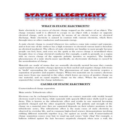 Static elecrticity | PDF