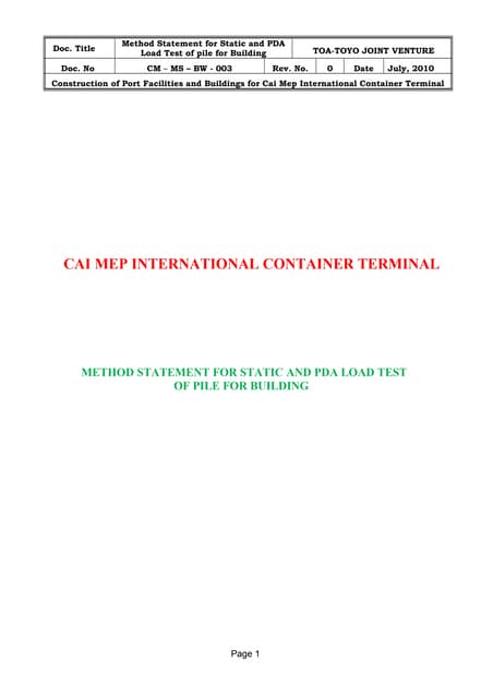 Method statement for repair of concrete surface | DOC