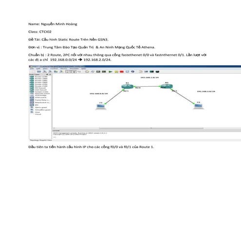 Static route trên gns3 | PDF