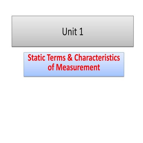 Static terms in measurement | PPTX