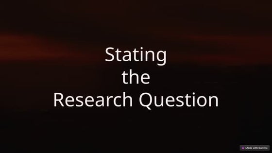 Research question presentation | PPTX | Education