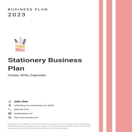 stationery business plan example | upmetrics | PDF