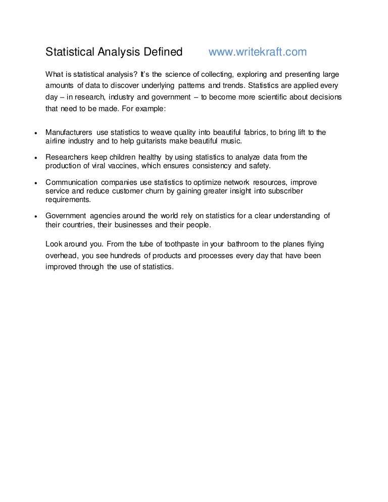 Statistical Analysis Defined statistical-analysis-defined