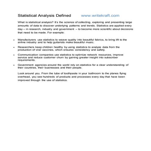 Statistical analysis defined | DOCX