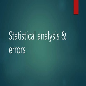 Statistical Analysis And Errors Lecture 3 Pptx Standardized Testing