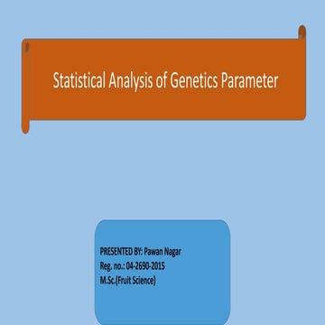 Statistical analysis of genetics parameter | PPTX | Landscaping | Home ...