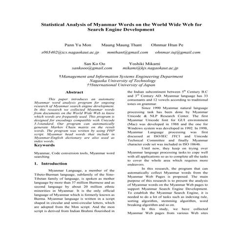 Study of Myanmar Language Research and Its Impact | PDF