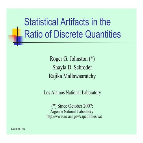 Statistical Artifacts in the Ratio of Discrete Quantities | PPT