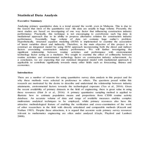 Statistical Data Analysis.docx | Construction Industry | Industries