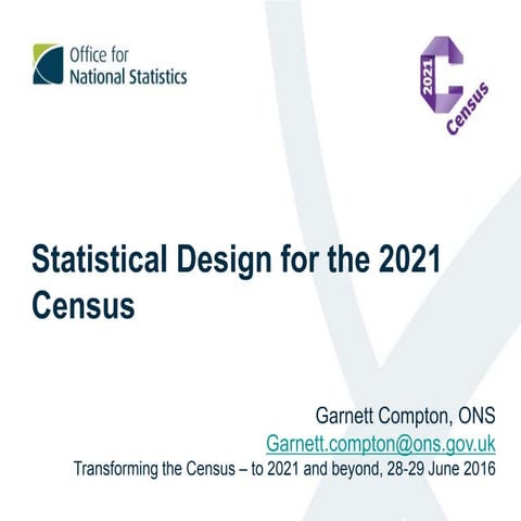 Statistical design for the 2021 Census | PPT