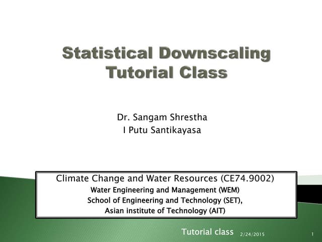 Statistical Downscaling Sdsm Pdf Geography Science