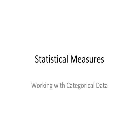 Statistical measures categorical data | PPT