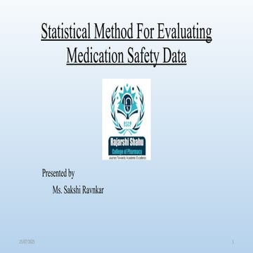 Statistical Method For Evaluating Medication Safety Data Pharmacology ...