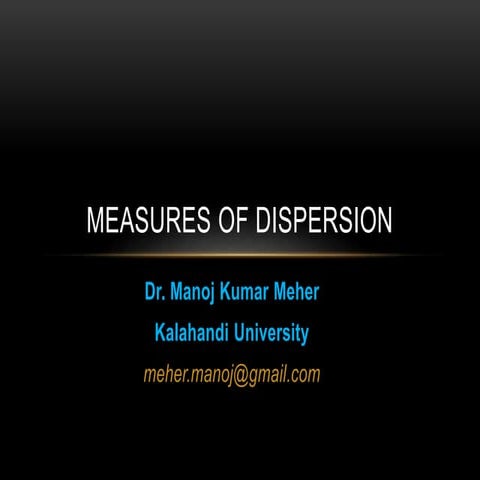 Measures of Dispersion | PPT