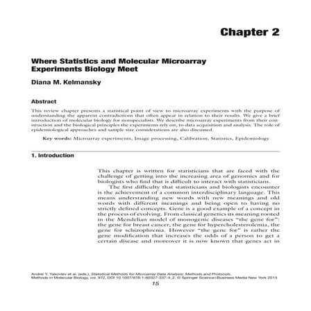 Statistical methods for microarray data analysis | PDF