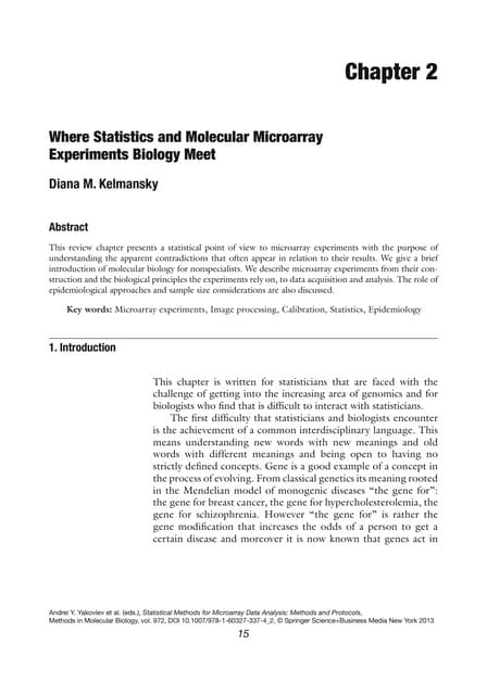 Statistical Methods For Microarray Data Analysis Pdf