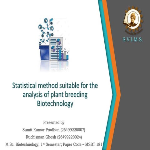 Statistical method suitable for the analysis of plant breeding | PPTX