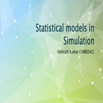 Statistical models in simulation | PPTX