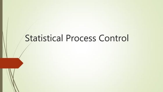 Statistical process control | PPTX