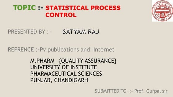 Statistical process control | PPTX
