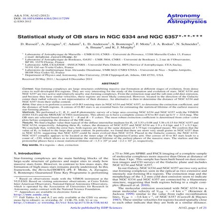Statistical study of_ob_stars_in_ngc6334_and_ngc6357 | PDF