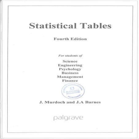 statical table for statistic | PDF